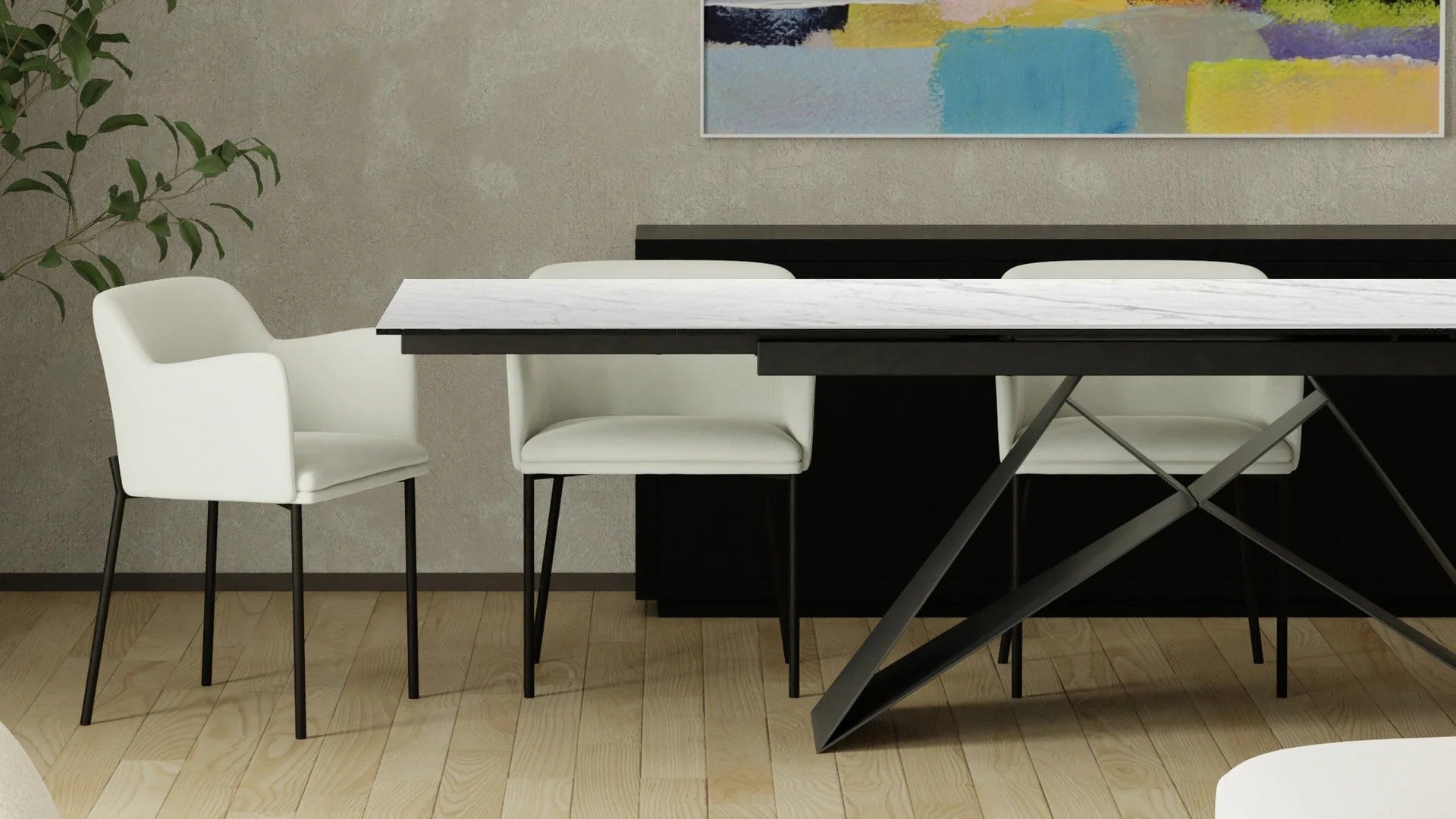 Mobital The W Dining Table with Double Extension Carrera Ceramic