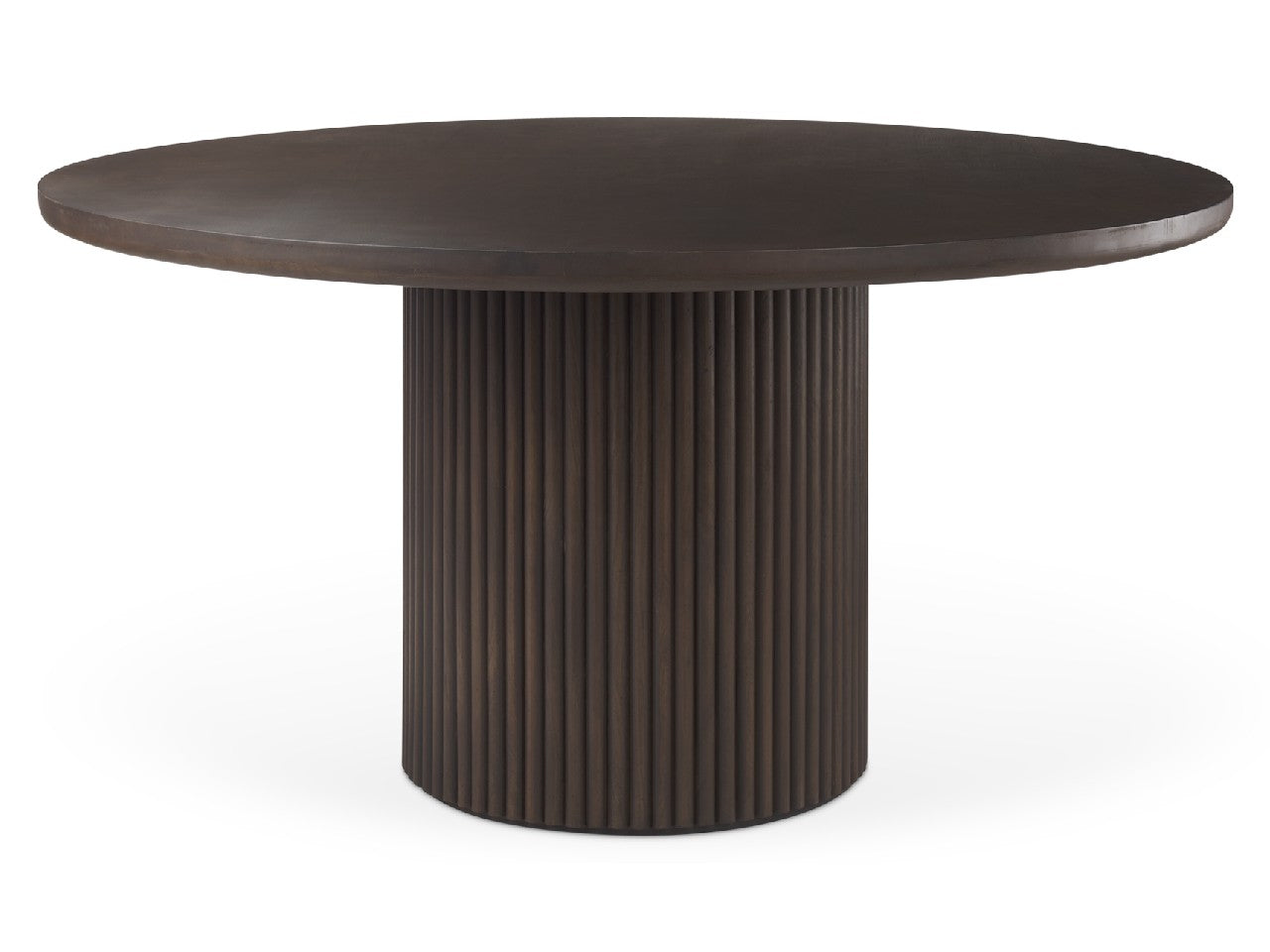 Terra Dark Brown Wood Round Dining Table - Showhome Furniture