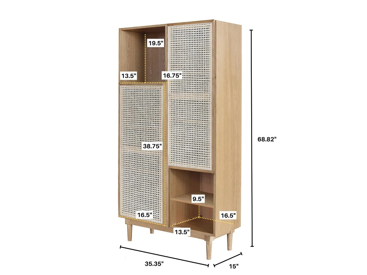 Cano Bookcase - Natural - Showhome Furniture