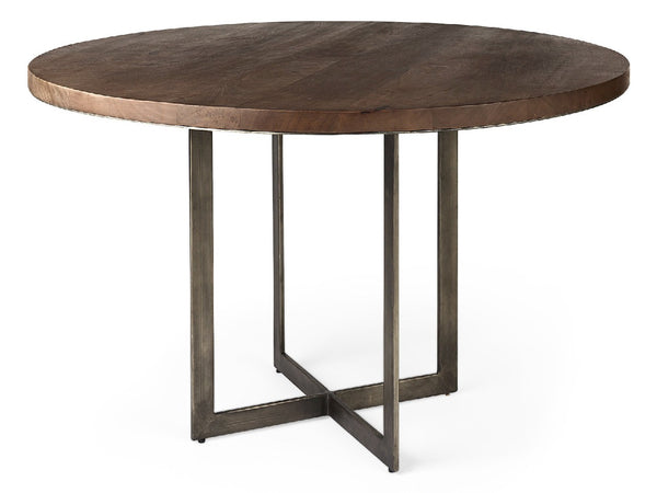 Faye Medium Brown Round Dining Table - Showhome Furniture